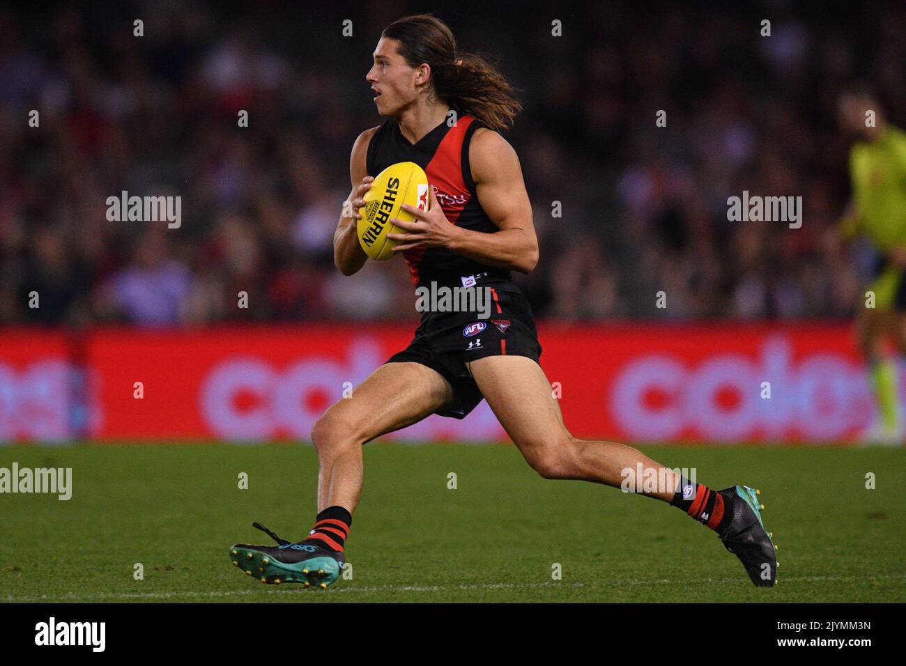 Archie Perkins of Essendon Bombers in action during the Round 3 AFL ...