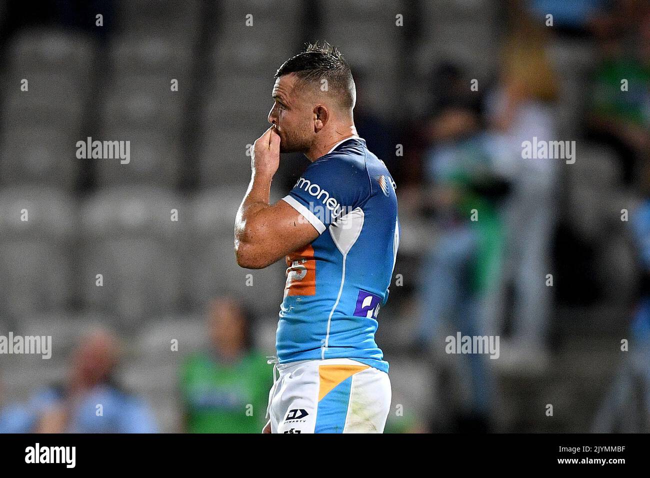 Mitch Rein of the Titans reacts following his team’s loss in the Round ...