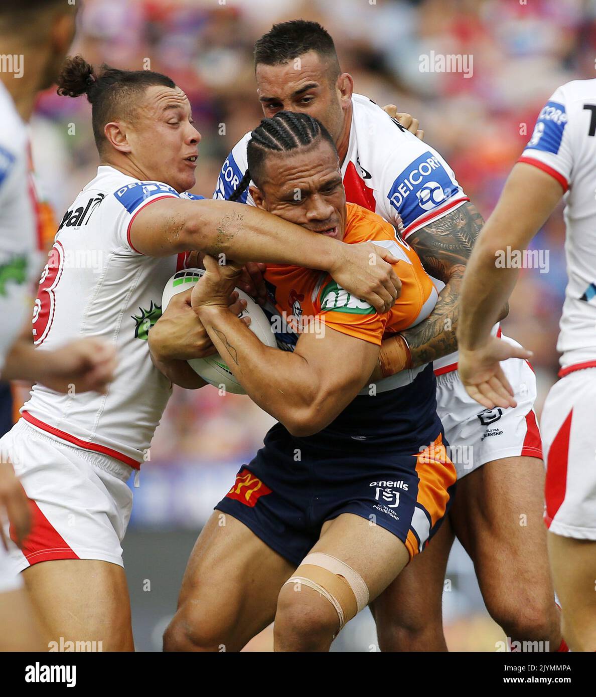 Sauaso Sue of the Knights during the Round 4 NRL match between the ...