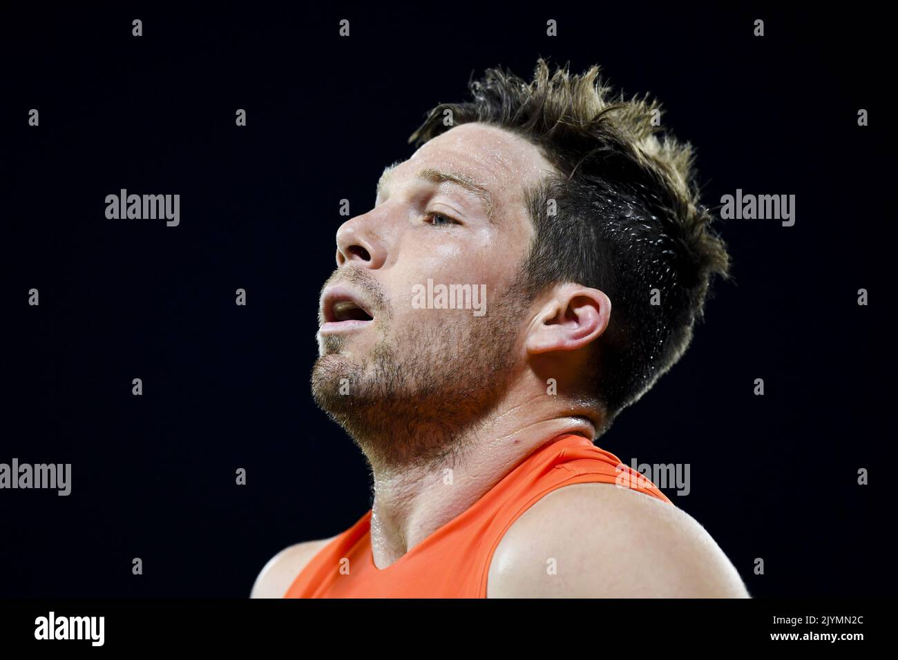 Toby Greene of the Giants reacts during the Round 3 AFL match between ...