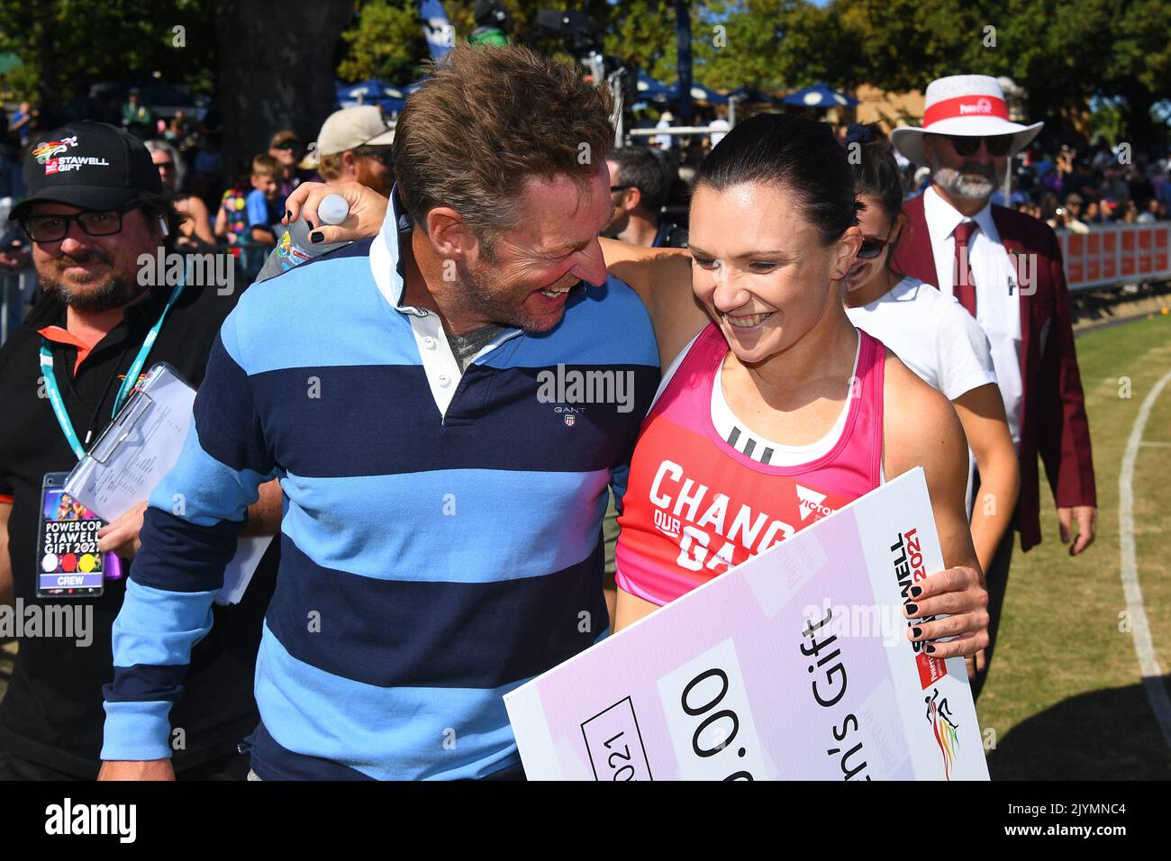 Hayley Orman reacts after winning the Change Our Game Women’s Gift 120m ...