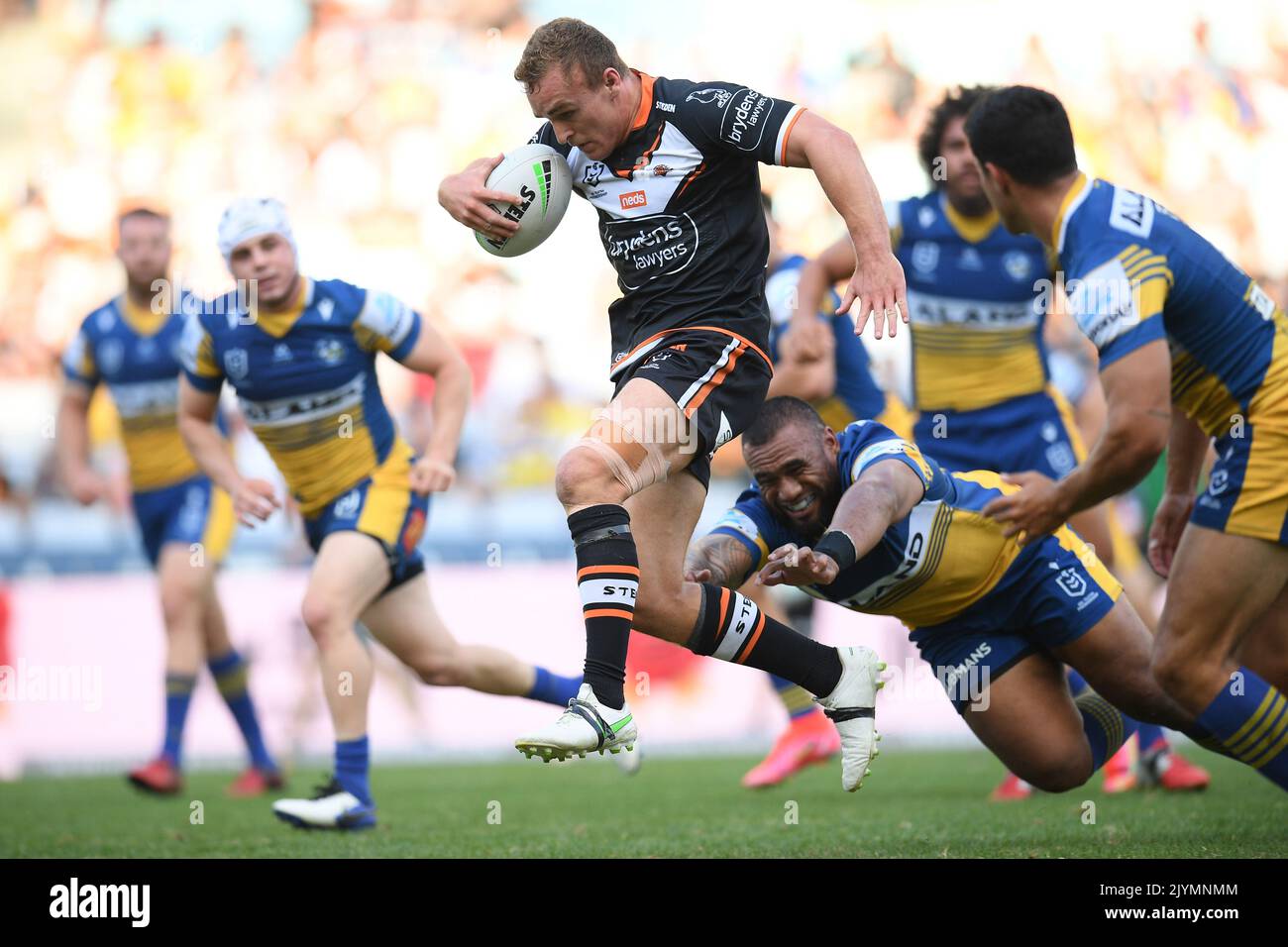 Jacob Liddle of the Tigers during the Round 4 NRL match between the ...