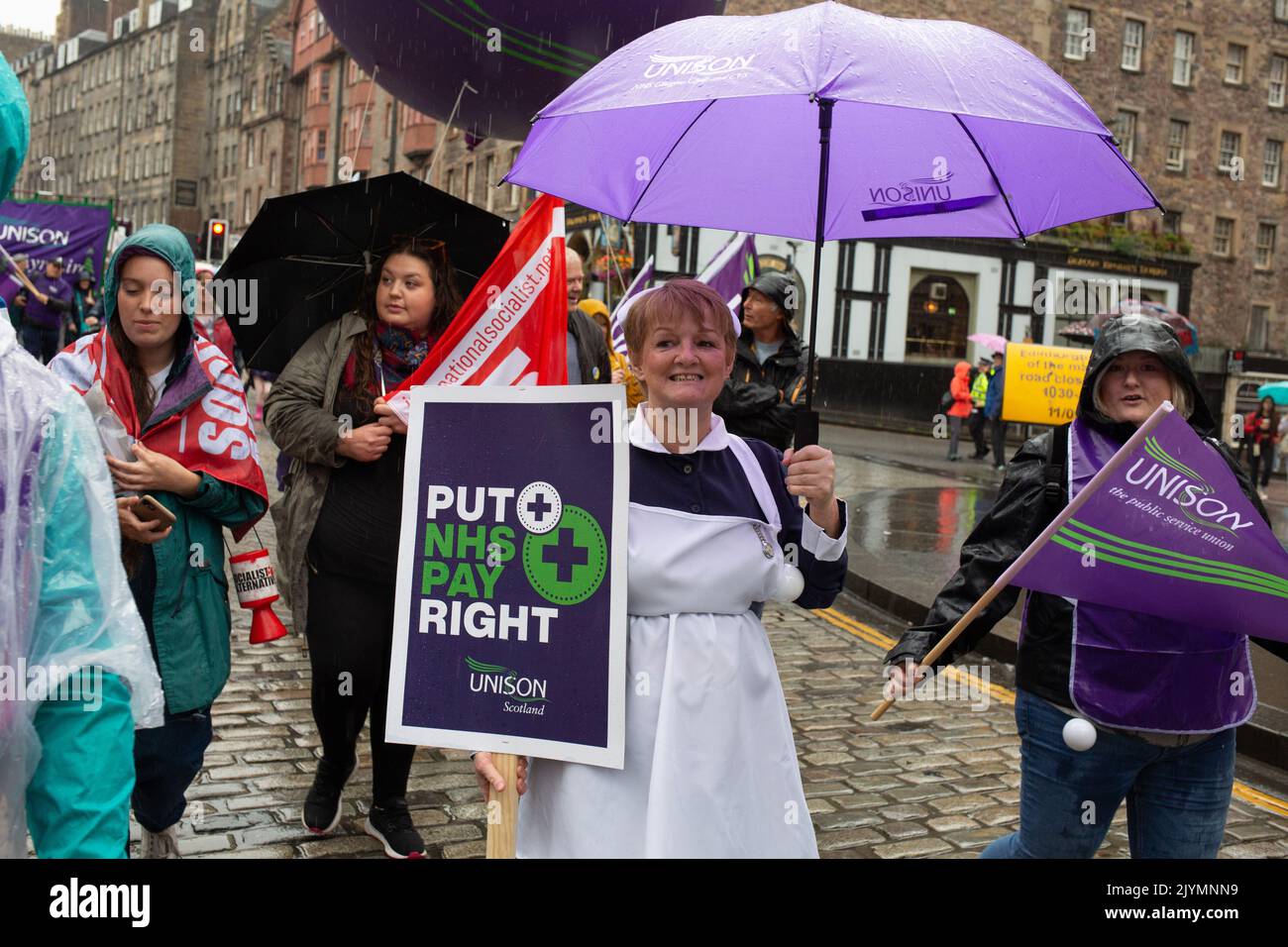 Edinburgh protest at the cost of living crisis scotland hi-res stock ...