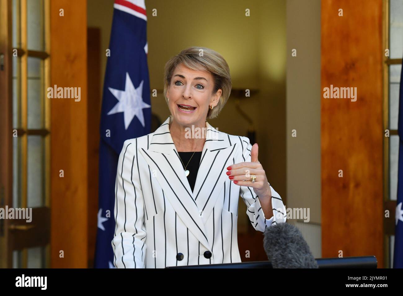 Attorney-General Michaelia Cash at a press conference at Parliament ...