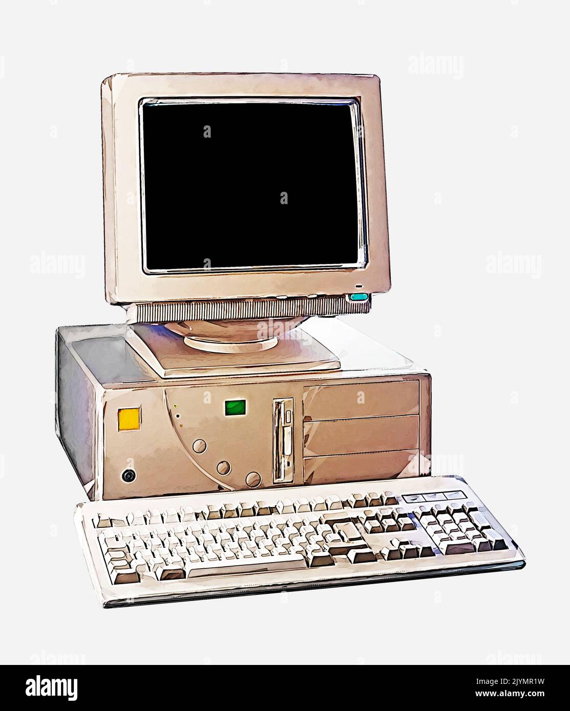 1990s computer screen and tower hi-res stock photography and images - Alamy