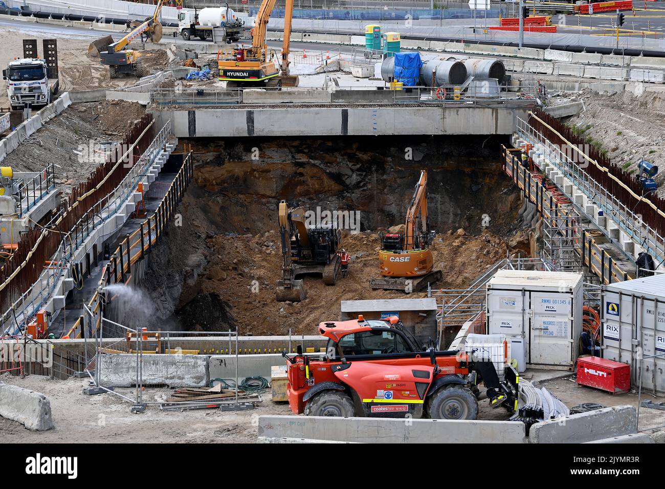 General view of the Rozelle Interchange Westconnex tunnelling ...