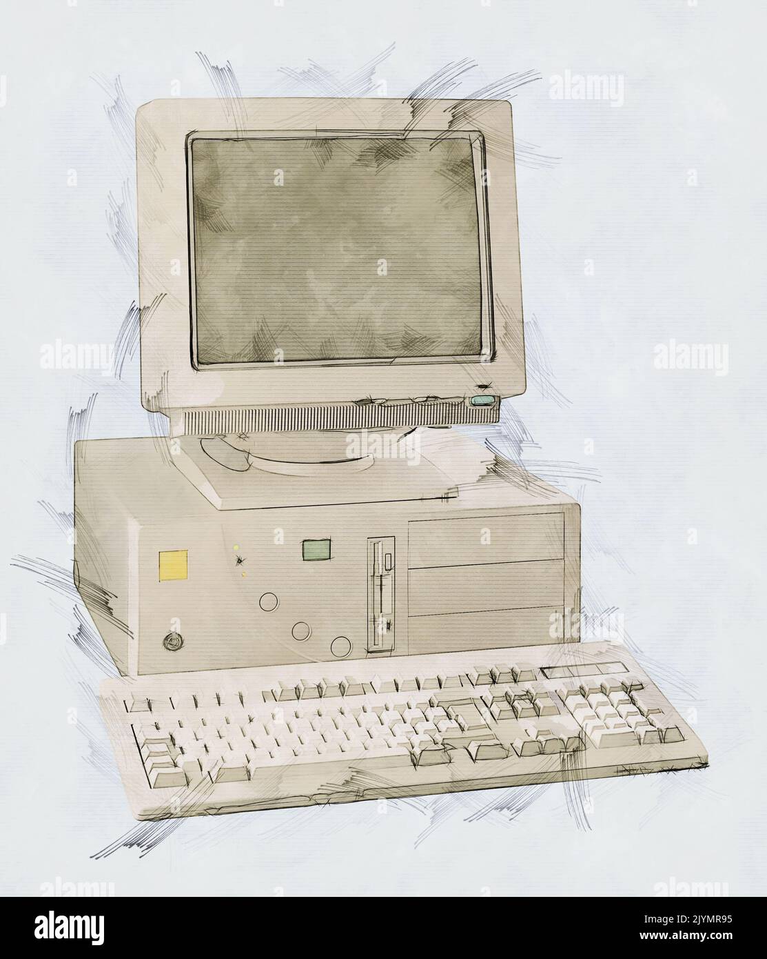 1990s computer screen and tower hi-res stock photography and images - Alamy