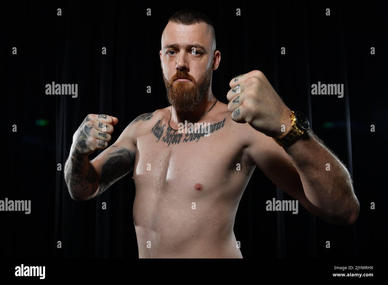 Australian Boxer Jack Maris is seen posing for a photograph ahead of his super heavyweight bout ...