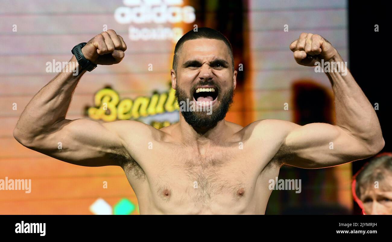 Australian Boxer Ben Kite is seen during the official weigh-in ahead of ...