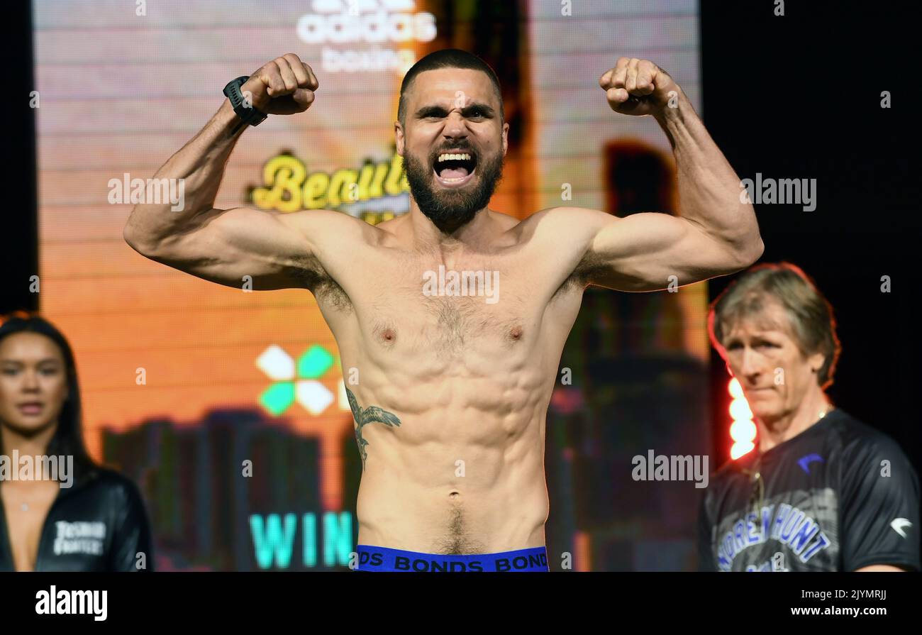 Australian Boxer Ben Kite is seen during the official weigh-in ahead of ...