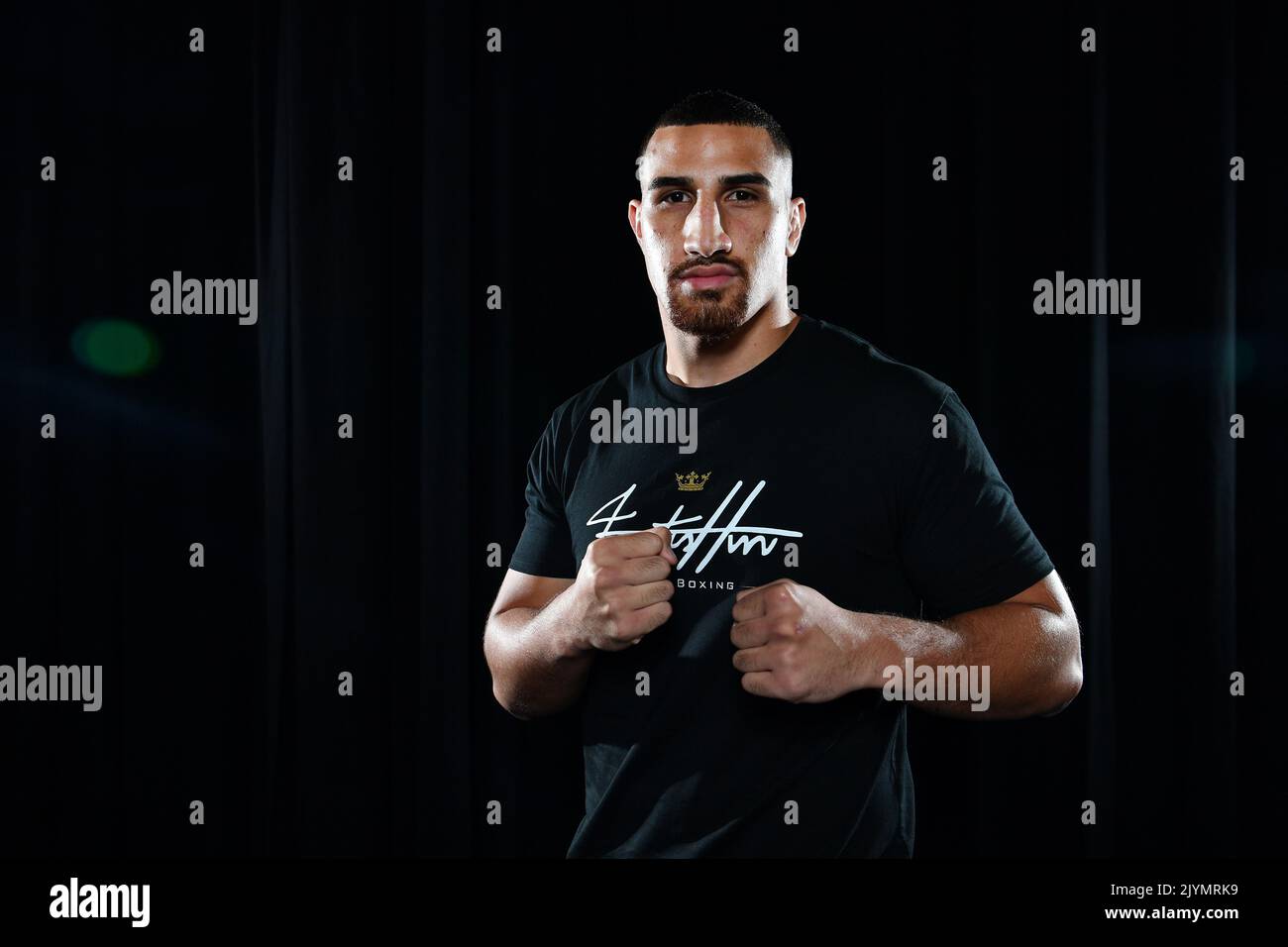 Australian Boxer Justis Huni is seen posing for a photograph ahead of ...