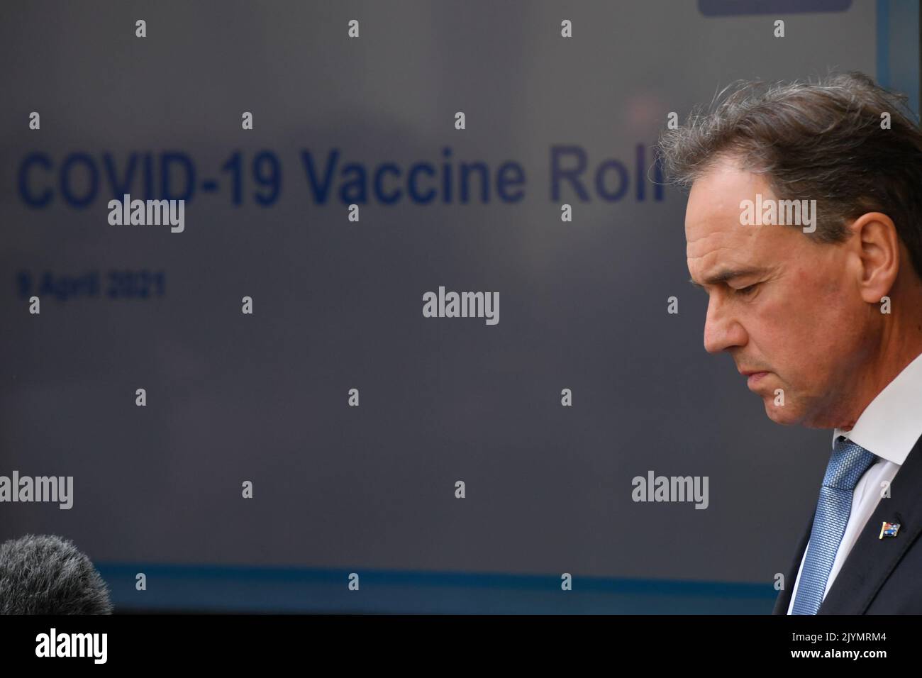 Minister for Health Greg Hunt at a press conference at Parliament House ...