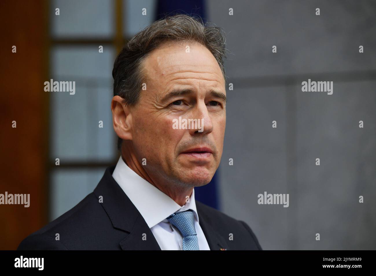 Minister for Health Greg Hunt at a press conference at Parliament House ...
