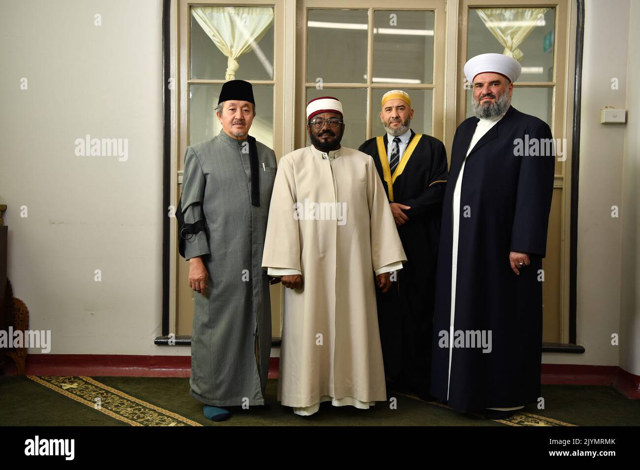 (L-R) Imam Kafrawi Hamzah, Imam Abdul Quddoos Al Azhari, Dr Rateb Jneid and Sheikh Riad El Rifai ...