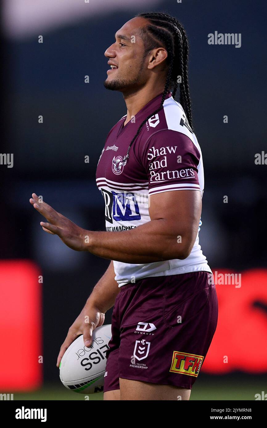 Martin Taupau of the Sea Eagles during the warm up ahead of the Round 5 ...