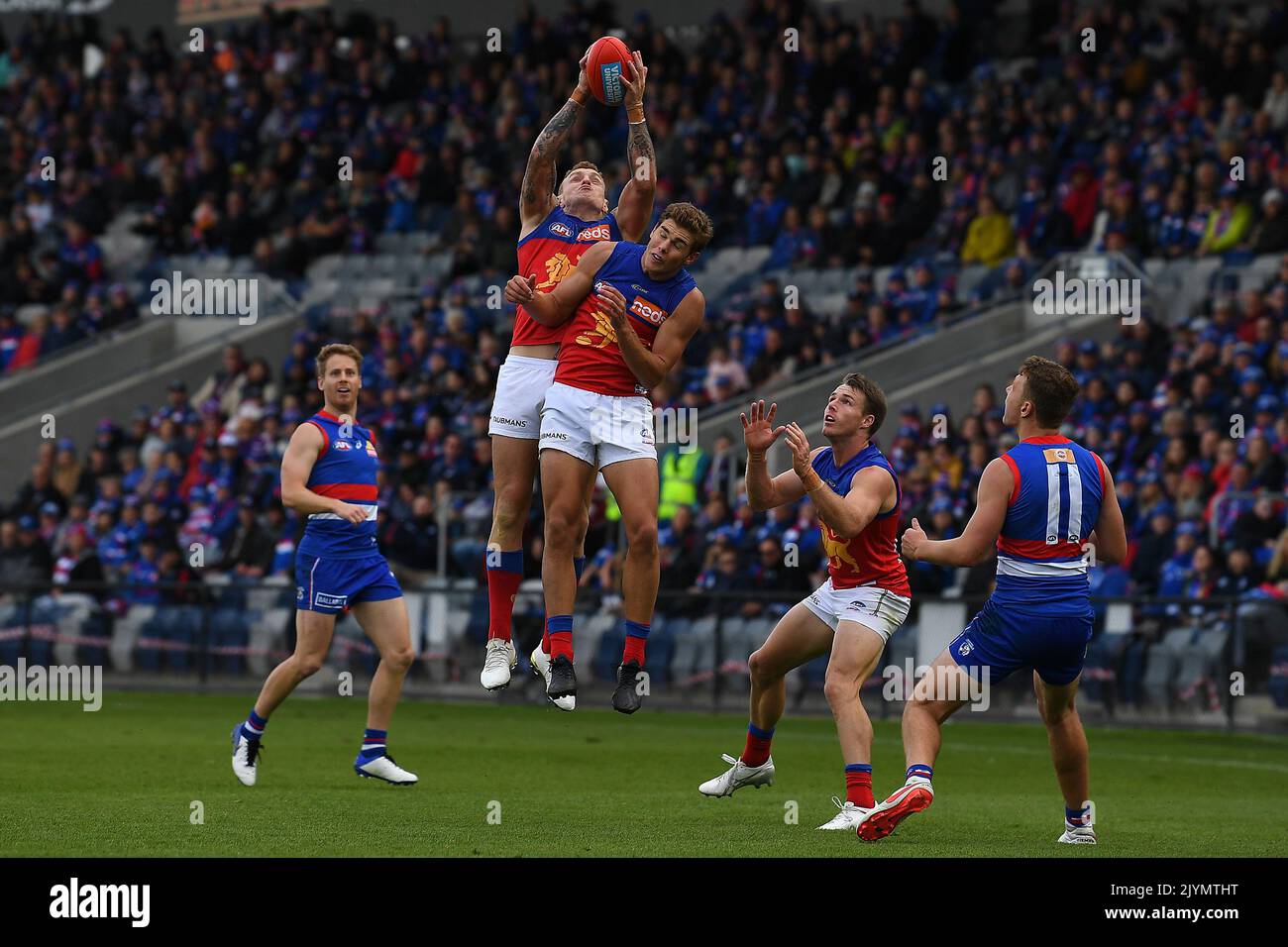 Mitch Robinson of the Lions marks the footy during the Round 4 AFL ...