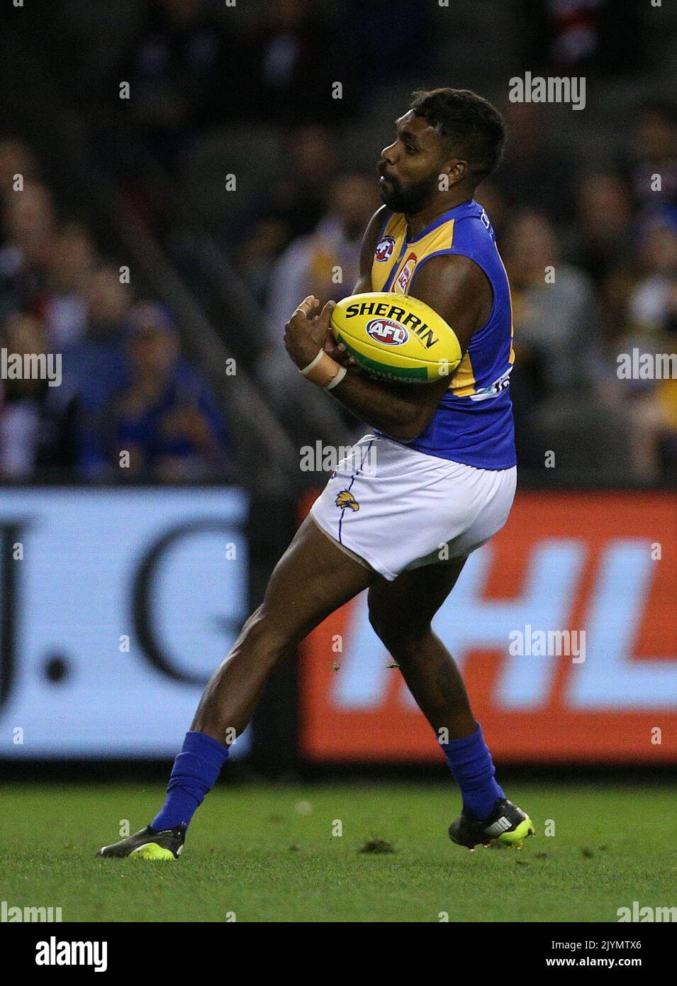 Liam Ryan of the Eagles marks during the Round 4 AFL match between the ...