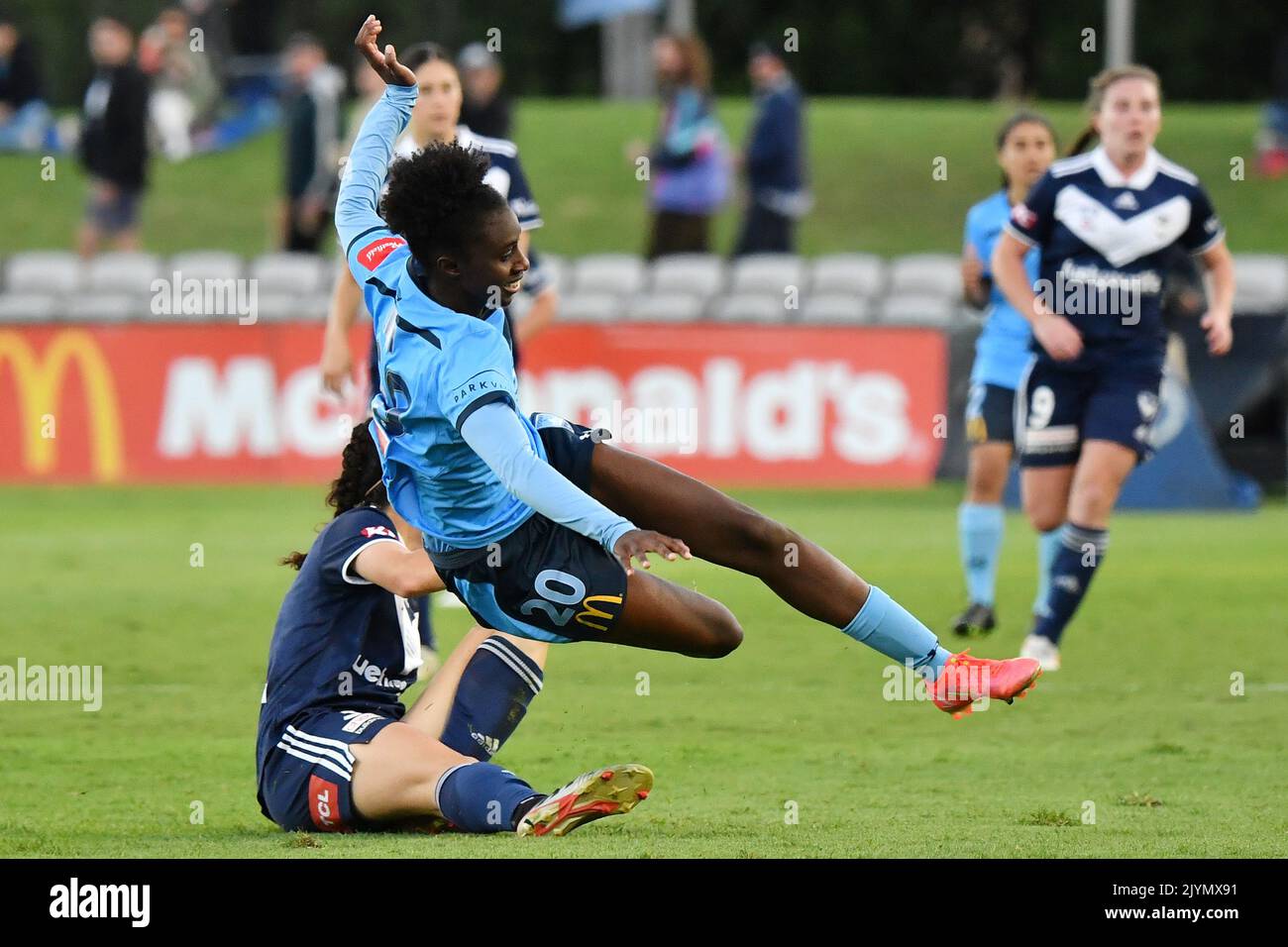 Claudia Bunge of the Victory slides in to tackle Princess Ibini of ...