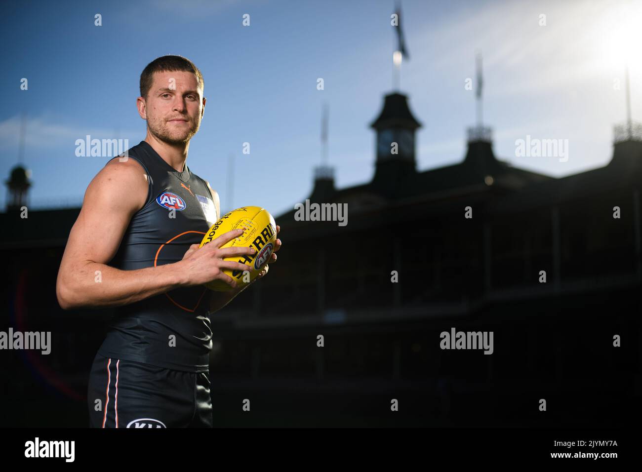 Jacob Hopper of the Giants poses for a photograph during a Sydney Swans ...