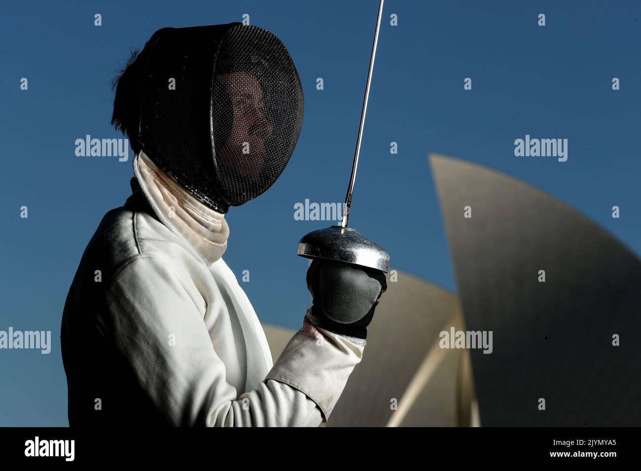 Australian Modern Pentathlon athlete, Edward Fernon poses for a ...
