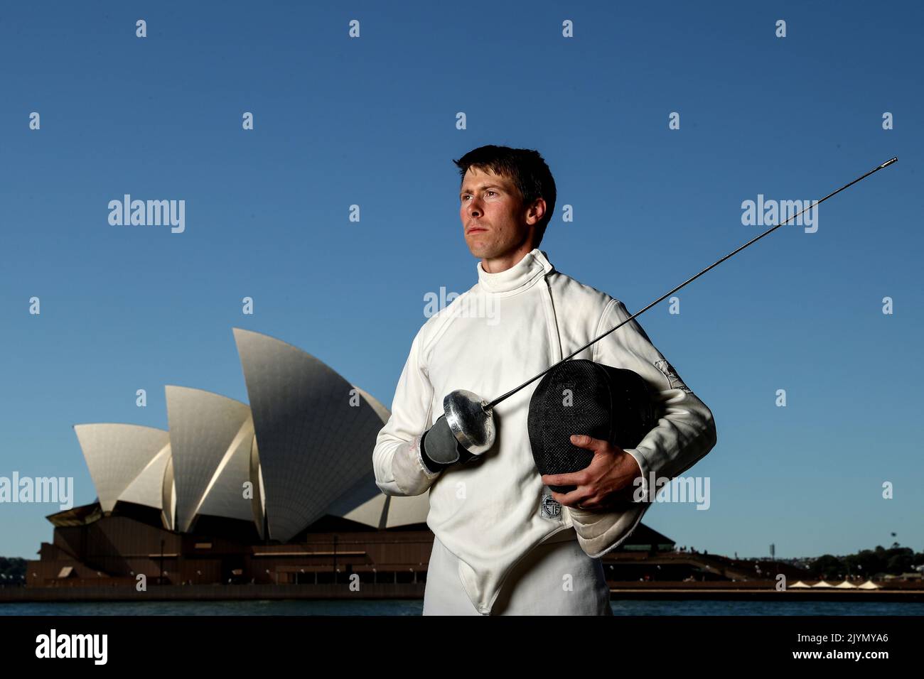 Australian Modern Pentathlon athlete, Edward Fernon poses for a ...