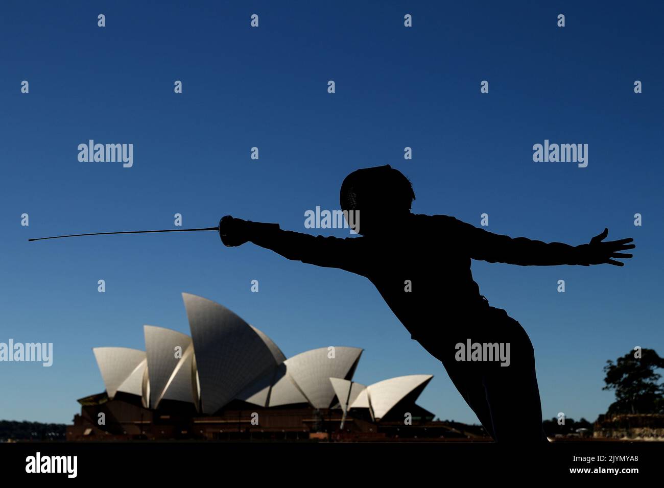 Australian Modern Pentathlon athlete, Edward Fernon poses for a ...