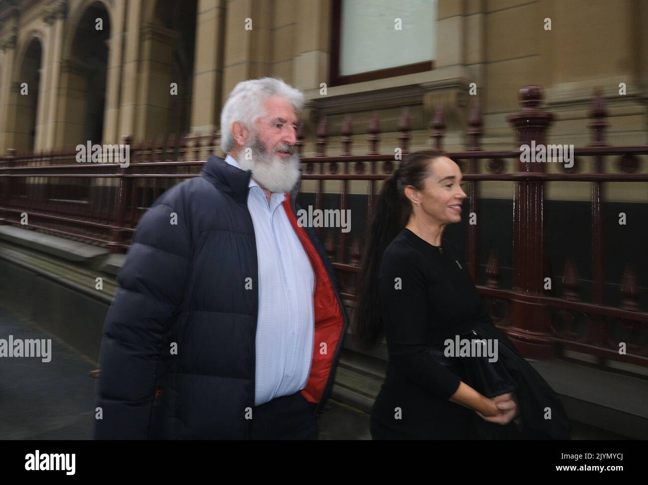 Husband of Senior Constable Lynette Taylor, Stuart Schultz, walks next to relative of Senior ...