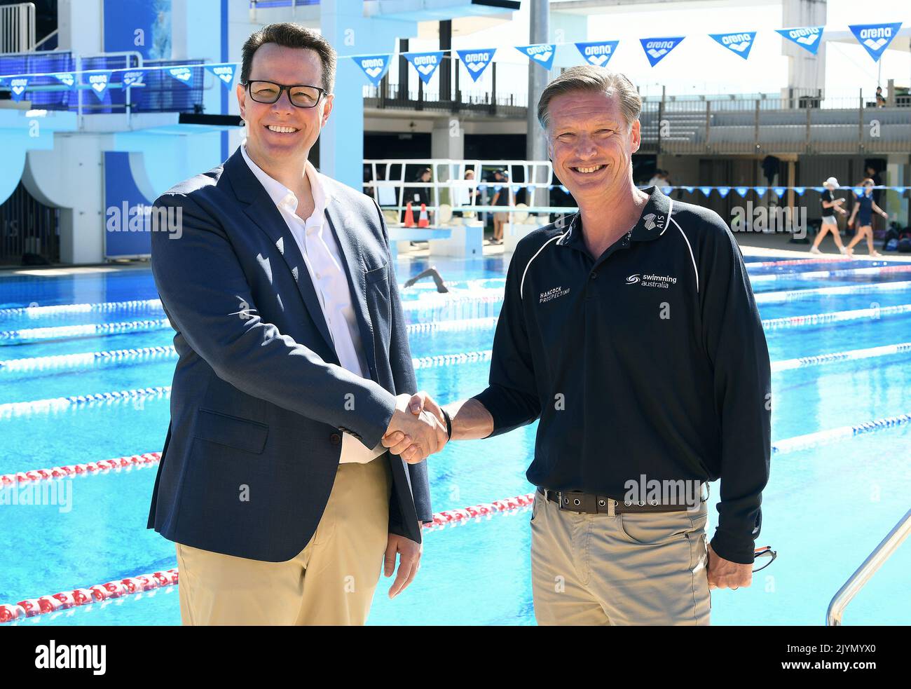 Swimming Australia president Kieren Perkins poses for a photograph with ...