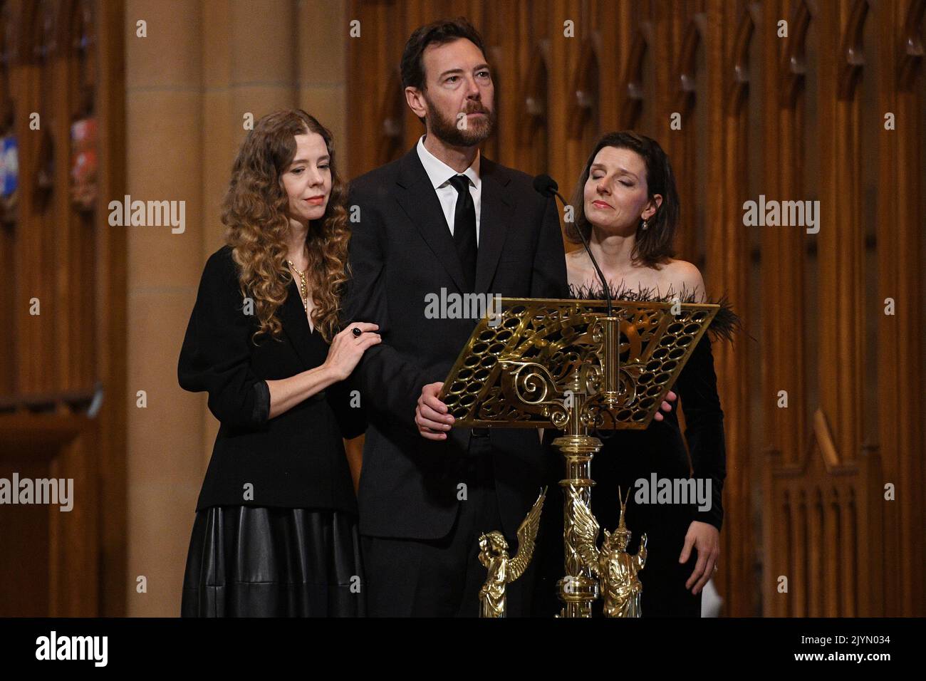 Carla Zampatti’s children Alexander Schuman (centre), Bianca Spender ...