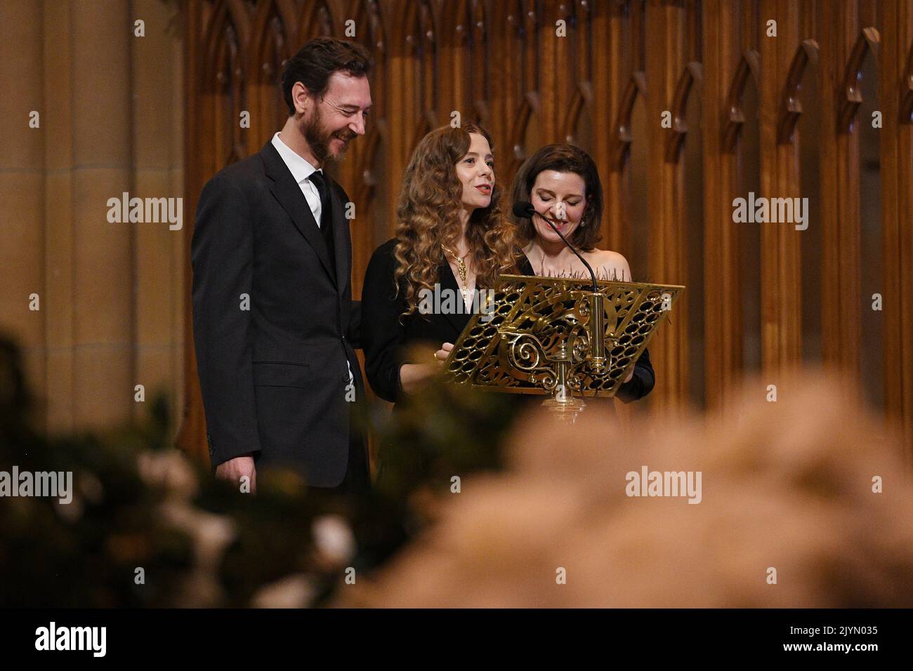 Carla Zampatti’s children Alexander Schuman (left), Bianca Spender ...