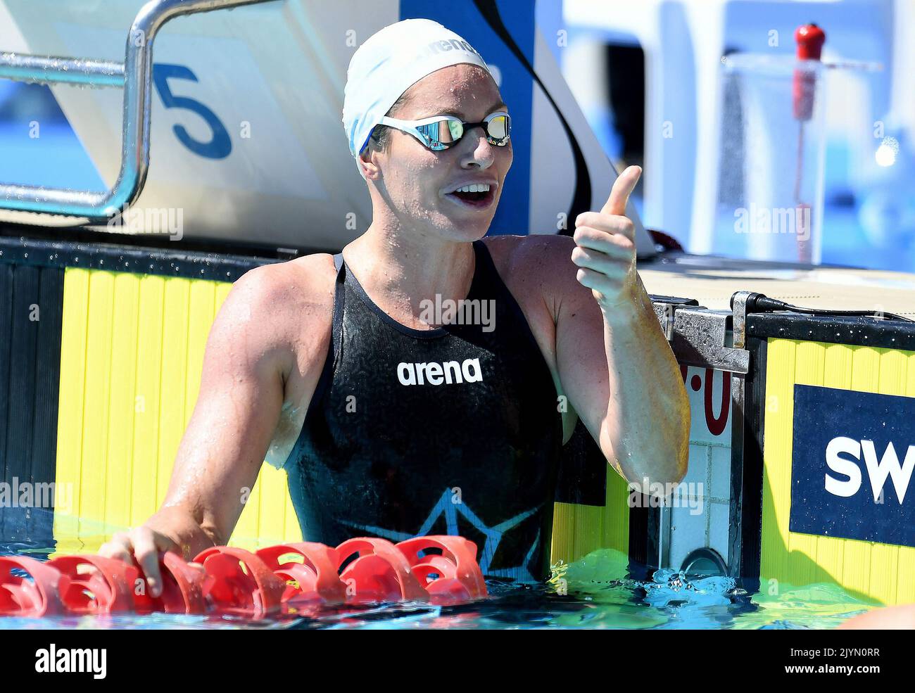 Emily Seebohm reacts after placing second in the Women’s 100m ...