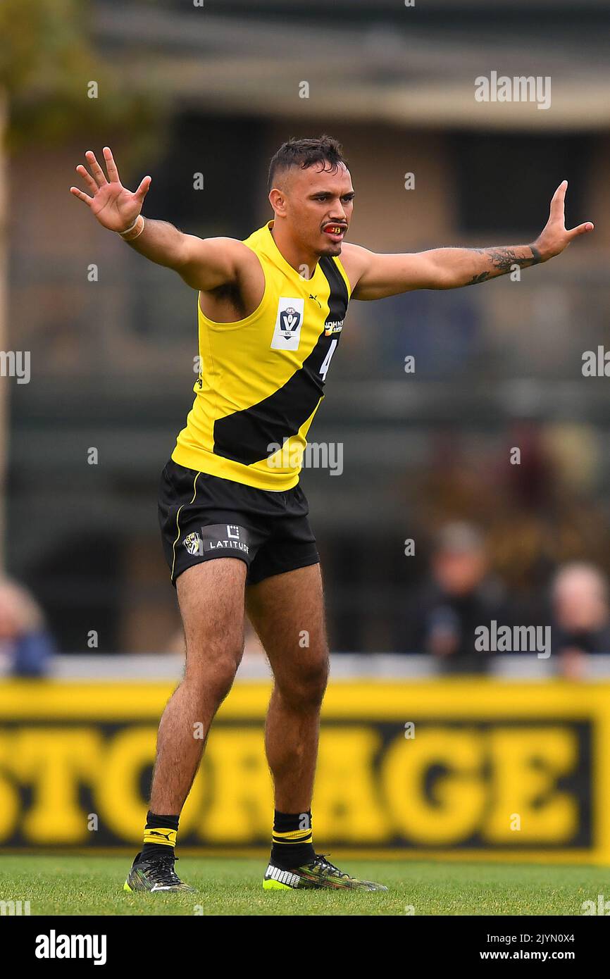 Sydney Stack of the Tigers in action during the Round 1 VFL match ...
