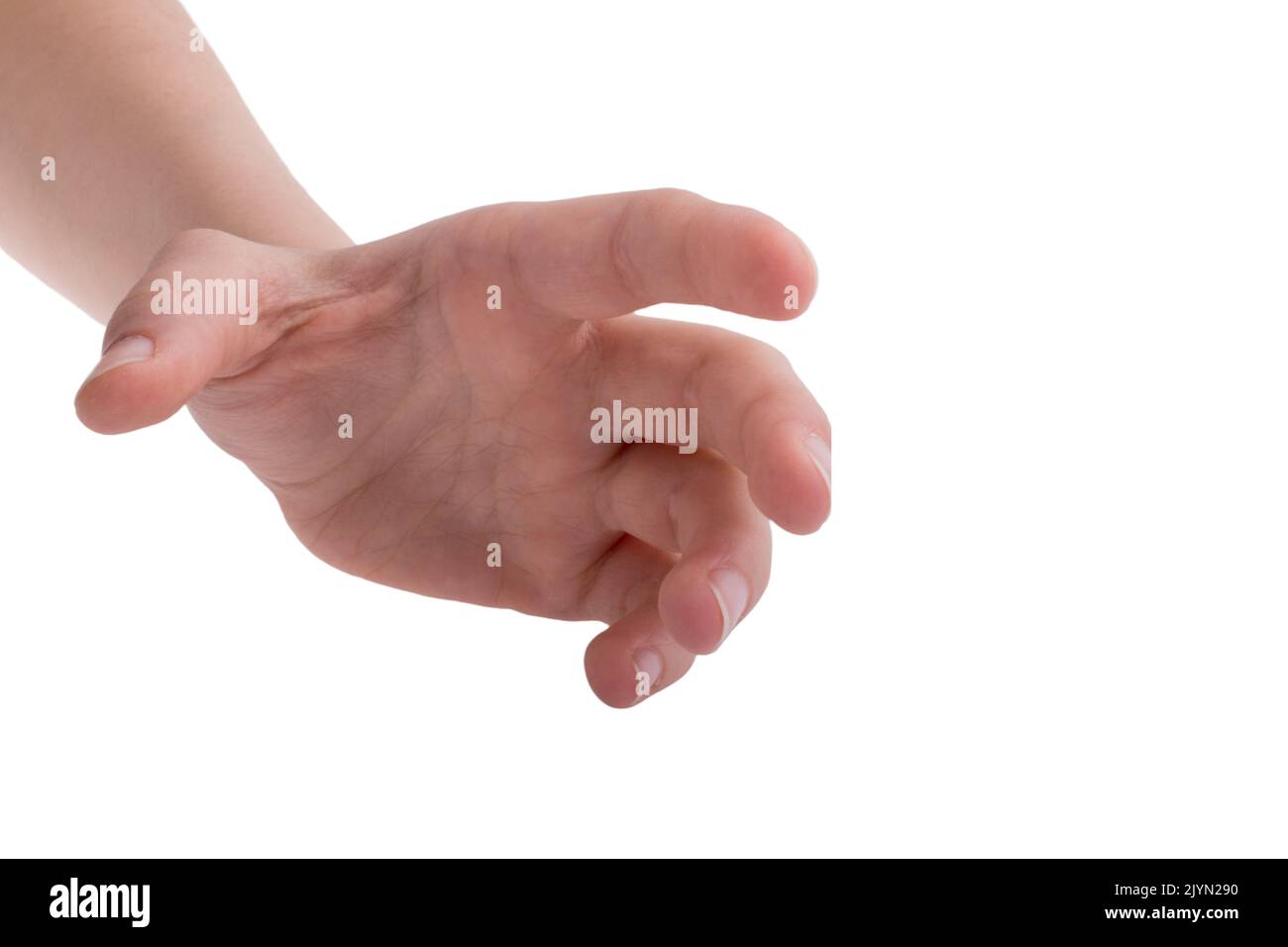 Woman hand isolated on white background showing hand gestures Stock ...