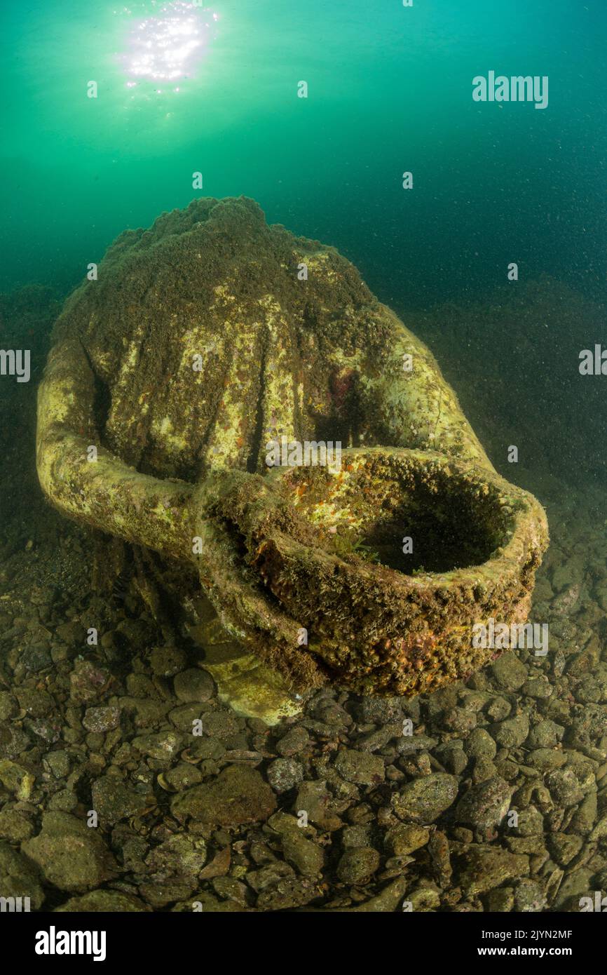 Statue of Ulysses with a cup of wine , is located in the submerged ...