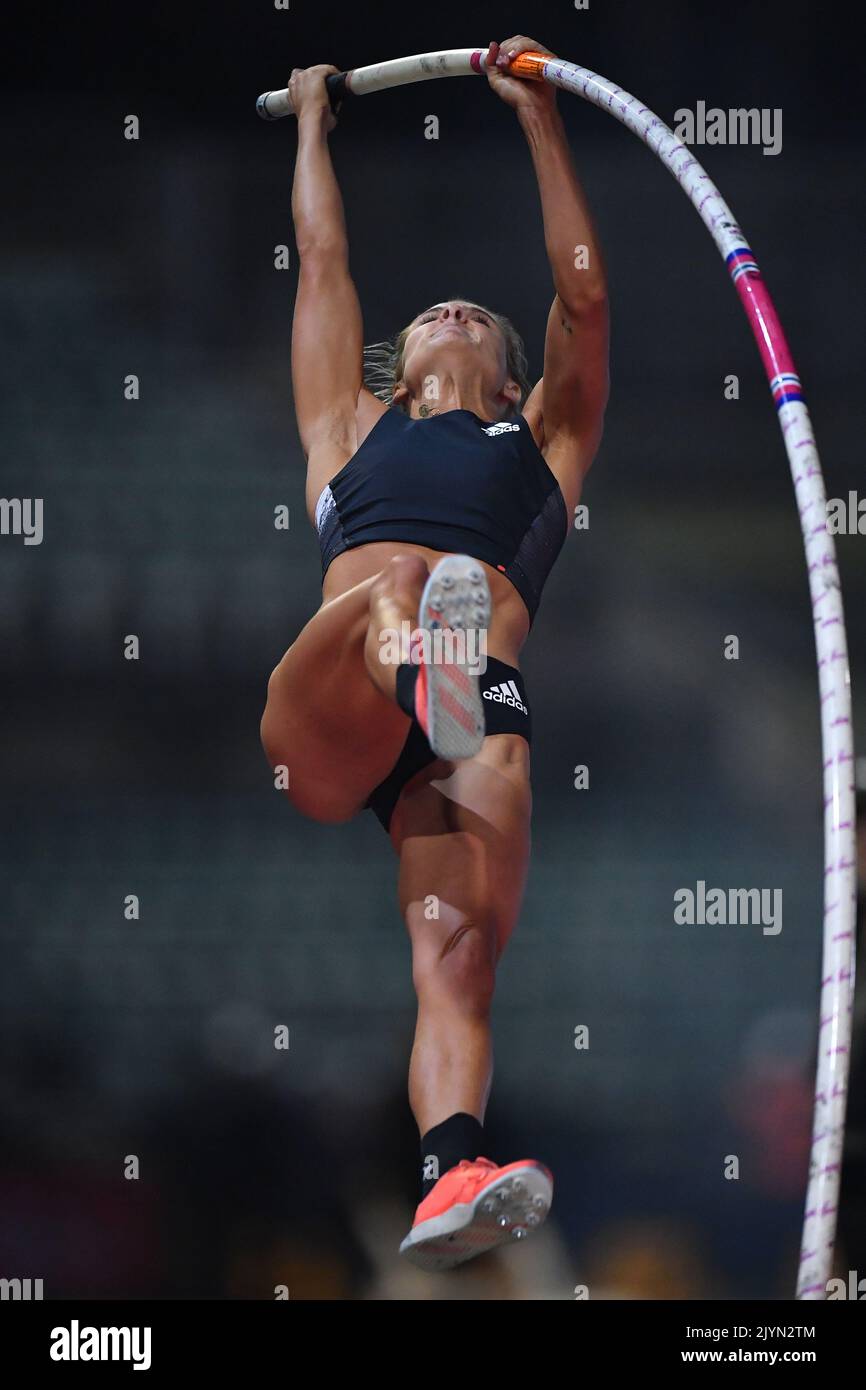 Nina Kennedy in action during the Womens Pole Vault final during the ...