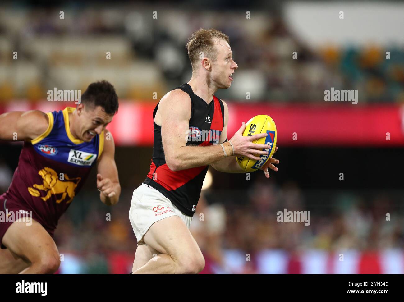 Nick Hind of the Bombers in action during the Round 5 AFL match between ...