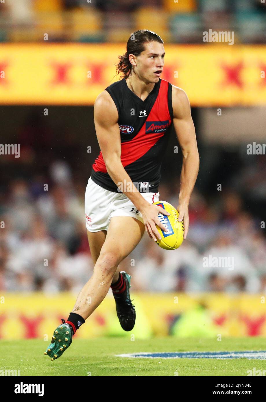Archie Perkins of the Bombers in action during the Round 5 AFL match ...