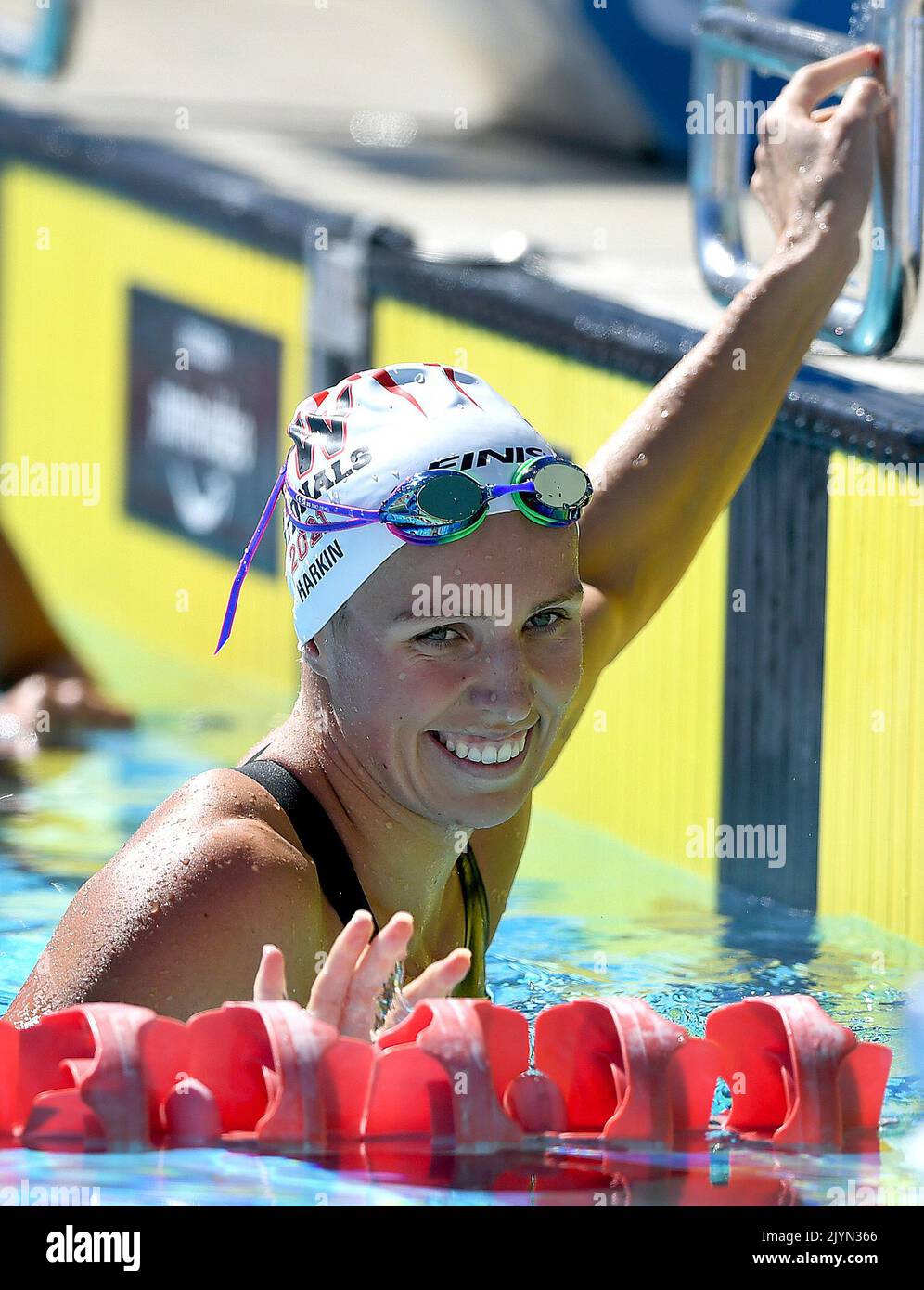 Abbey Harkin looks on after winning the Women’s 200m Breaststroke Final ...
