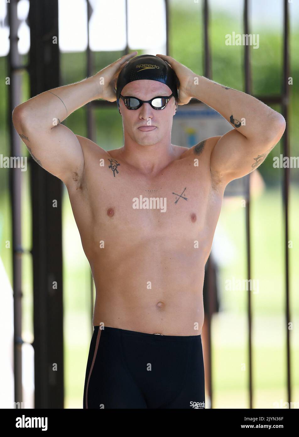 Cody Simpson prepares to swim in the Men’s 50m Butterfly Final on Day 5 ...