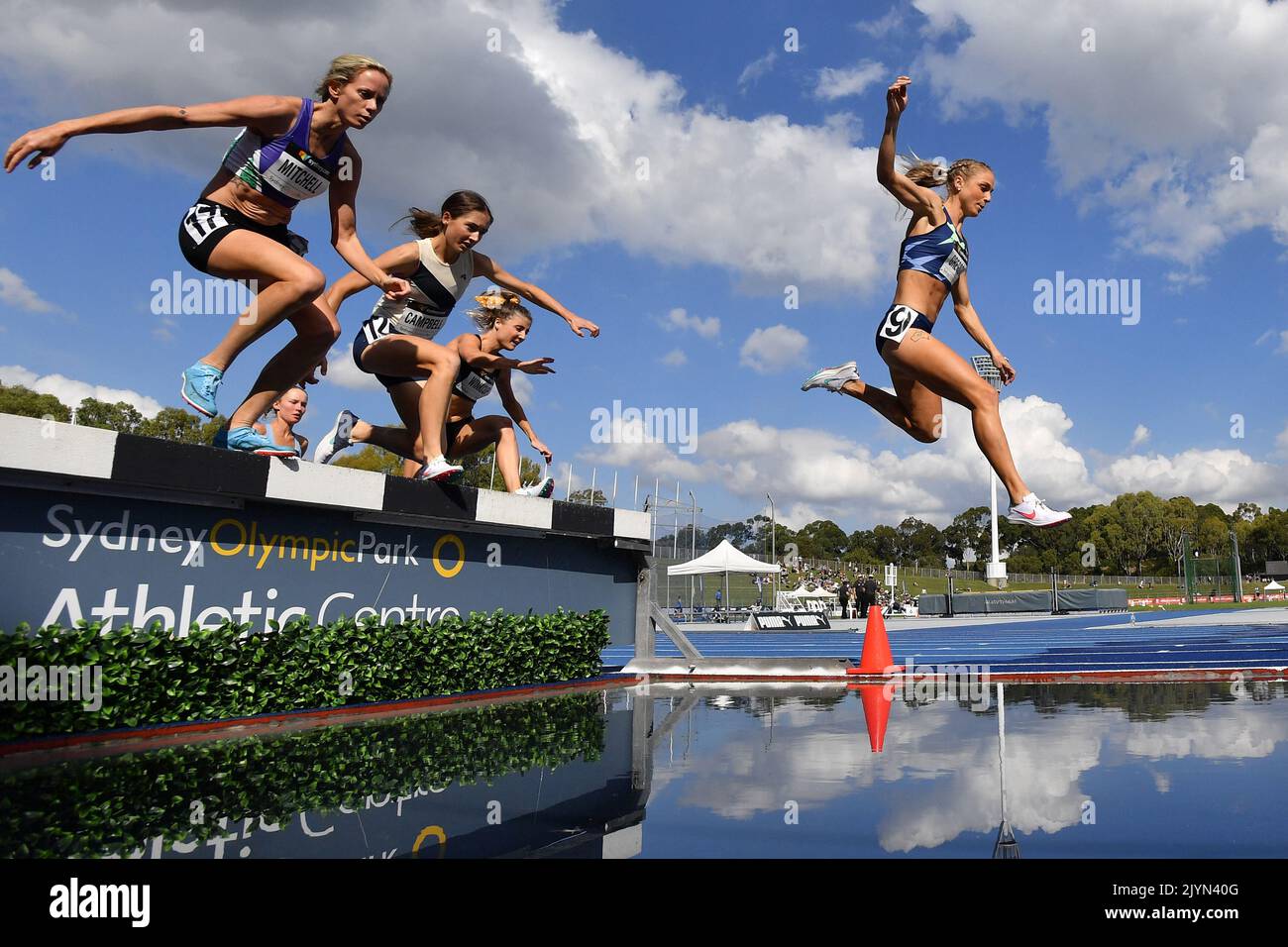 The Womens 3000m Steeplechase During The Australian Track And Field