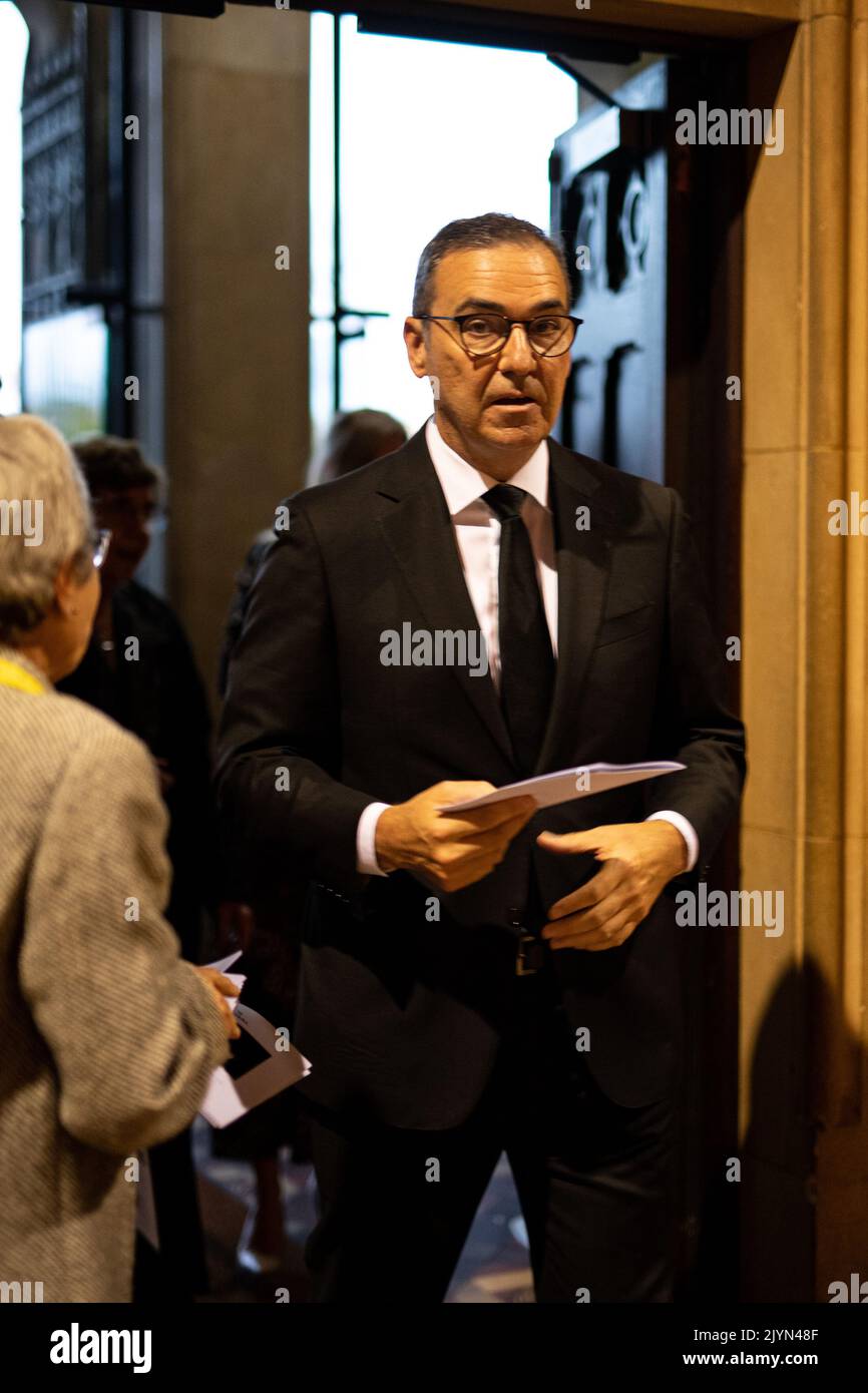 Premier of South Australia Stephen Marshall enters a memorial service ...