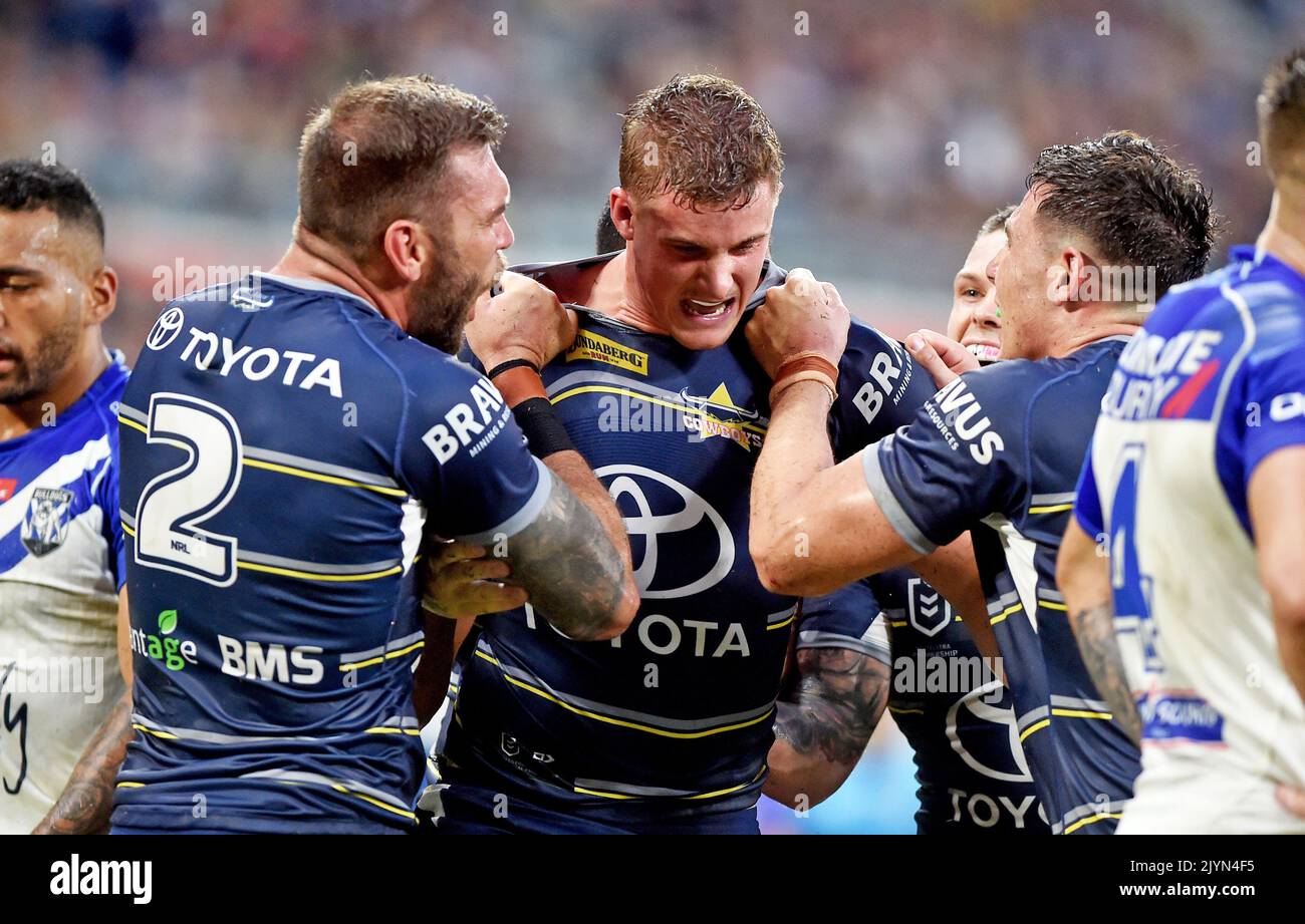 Mitch Dunn after scoring a try during the Round 6 NRL match between the ...