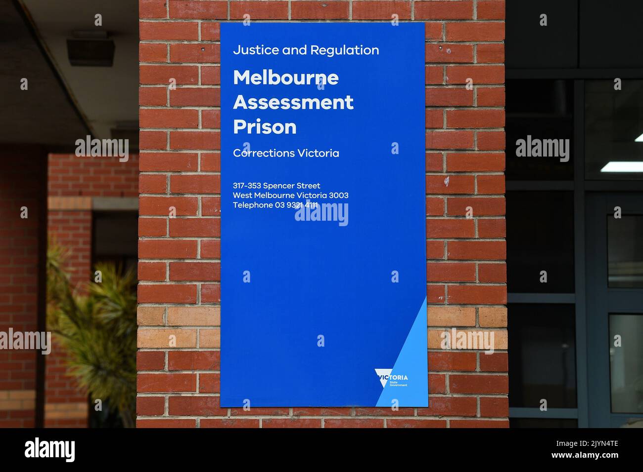 General view of signage on the exterior of the Melbourne Assessment ...