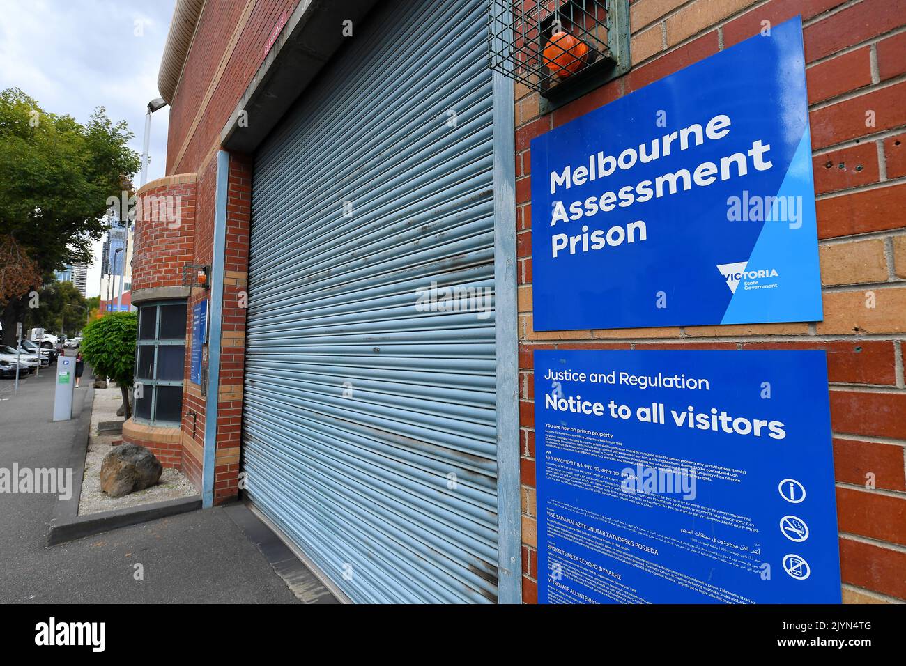 General view of signage on the exterior of the Melbourne Assessment ...