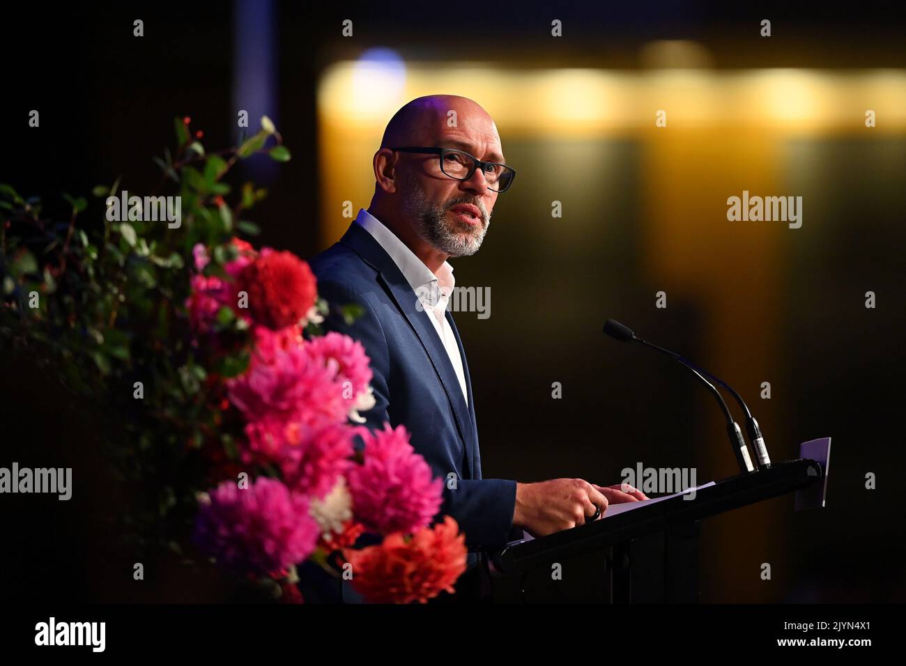 President of the Business Council Tim Reed addresses the Business ...