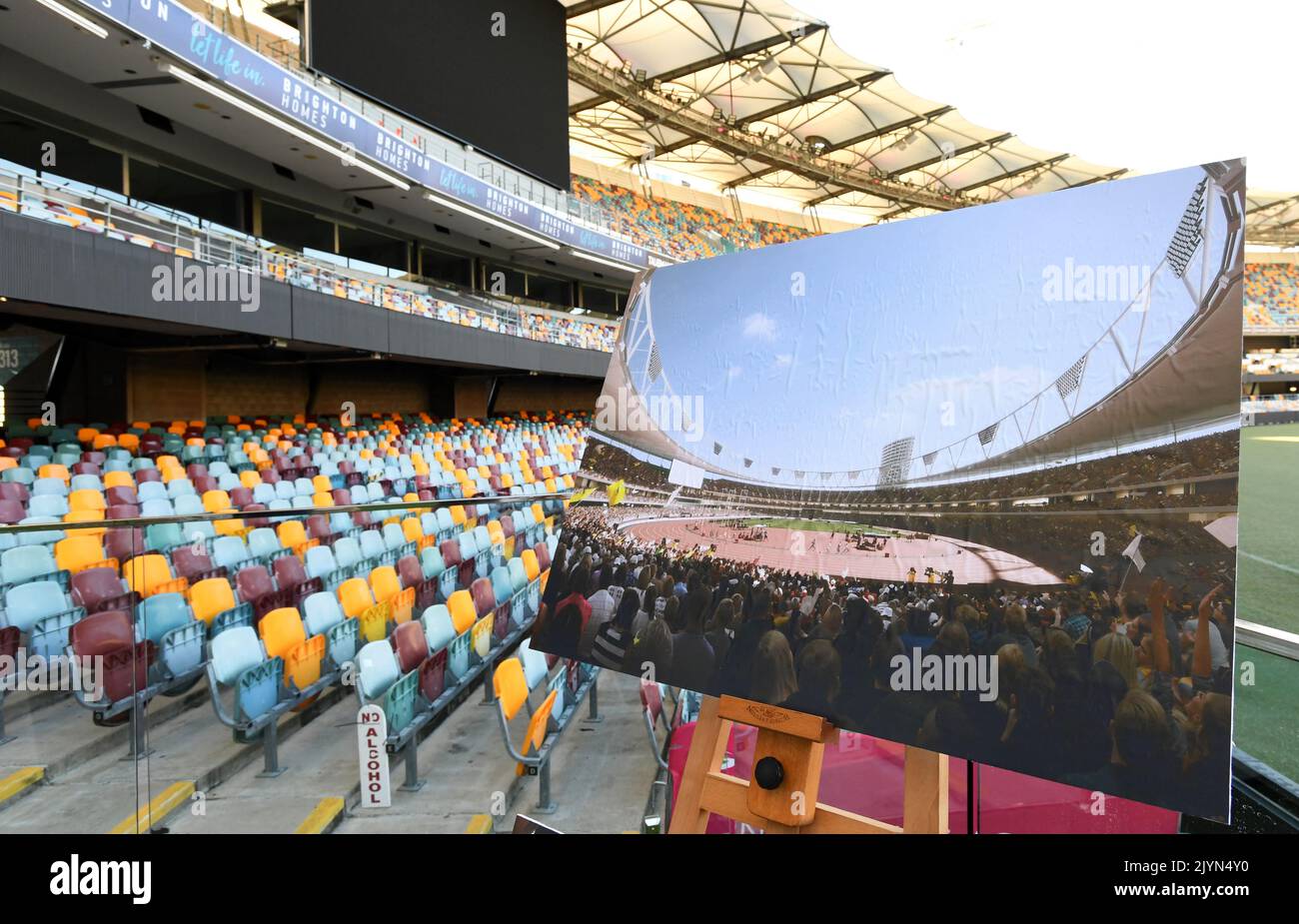 An artist impression of the redeveloped Gabba are seen at The Gabba in ...