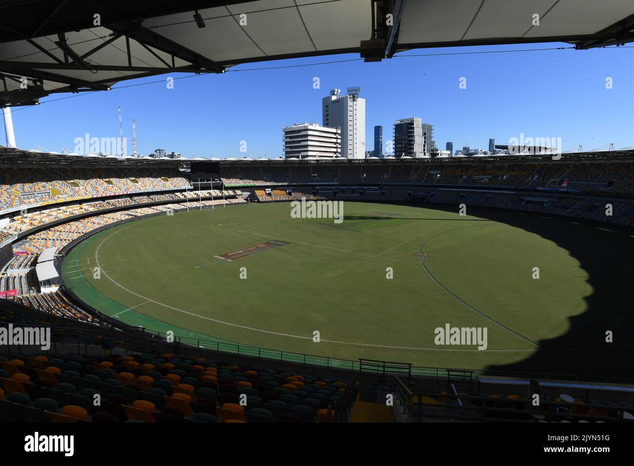 A general view of the Gabba is seen in Brisbane, Tuesday, April 20 ...