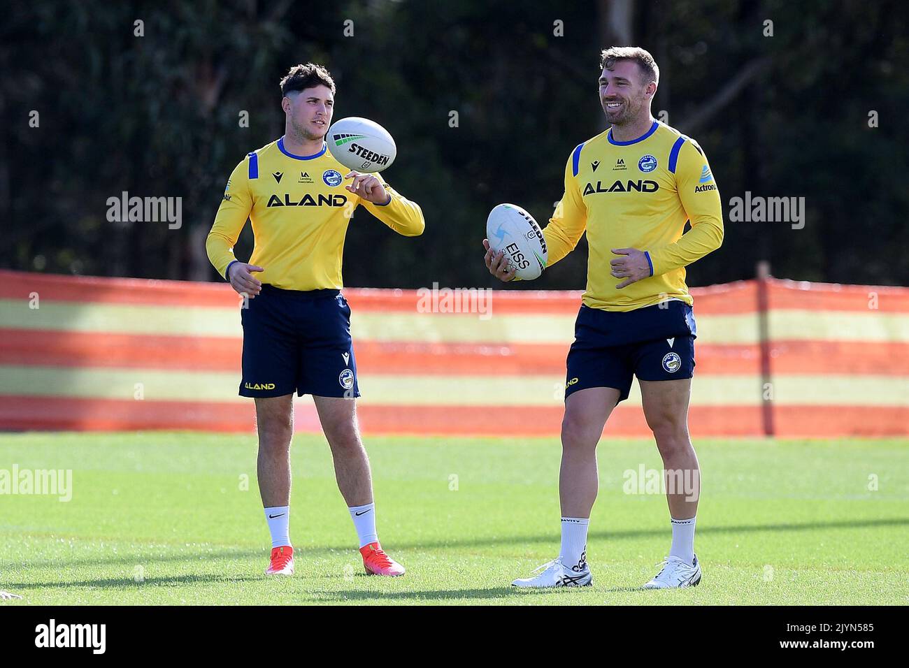 Mitchell Moses and Bryce Cartwright during a Parramatta Eels NRL ...