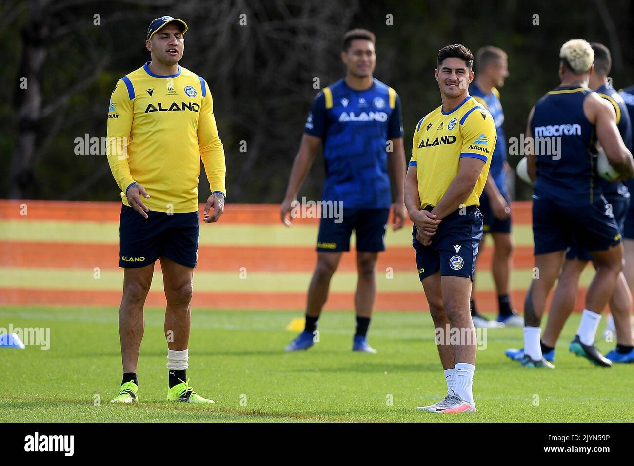 Blake Ferguson and Dylan Brown during a Parramatta Eels NRL training ...