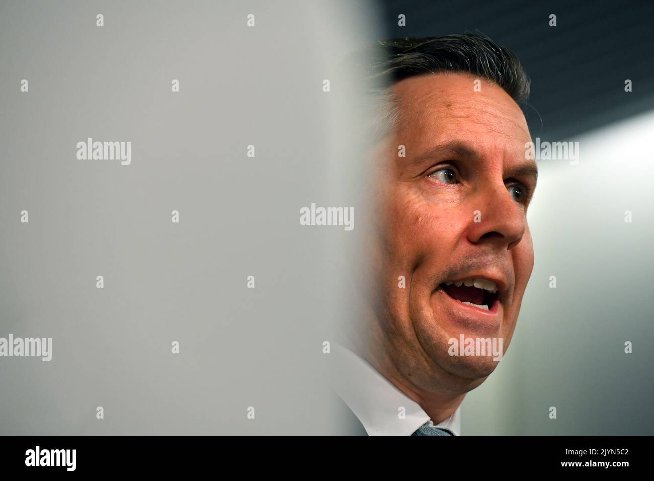 Shadow Minister for Health and Ageing Mark Butler speaks to the media ...